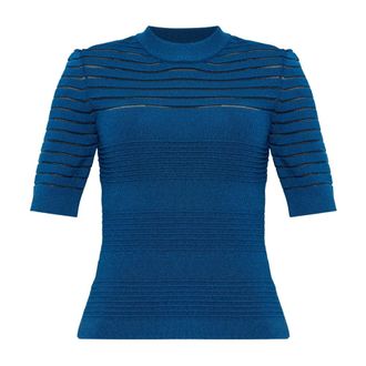 Balmain Top ajust&eacute; - Femme - Pulls - Bleu - Taille: 40 FR