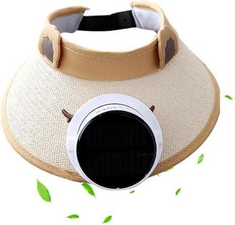 Generico Chapeau De Ventilateur Solaire - Ventilateur De Refroidissement Visor De R&eacute;glage 3X De Vitesse | Chapeau De Soleil pour en Plein Air | Chapeau De P&ecirc;ch