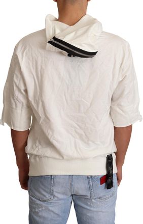 Dolce & Gabbana Mens White Hooded Limited Edition Sweater Off Cotton Clothing