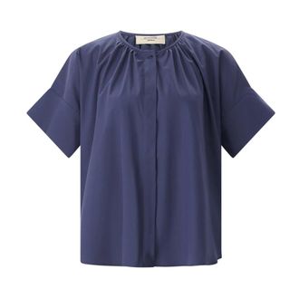 Max Mara Bedruckte Bluse aus Baumwollpopeline - - Blouses & Shirts - Damen - Blau - M