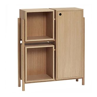 H&uuml;bsch Commode un tiroir et &eacute;tag&egrave;res en ch&ecirc;ne FSC H&uuml;bsch