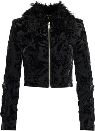 Versace Jeans Couture veste zippée à col texturé - Noir