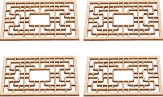 Angoily 4 St&uuml;ck Miniatur Chinesisches Holzfenster Modell Mit Detaillierter &Ouml;ffnungsfunktion F&uuml;r Puppenhausm&ouml;bel Dekoration Und DIY Basteln Traditionelle Archi