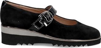 Sangiorgio Ballerines pour femme Mary Jane en daim noir - 25/1 daim noir - Taille 38, Noir, 40 EU