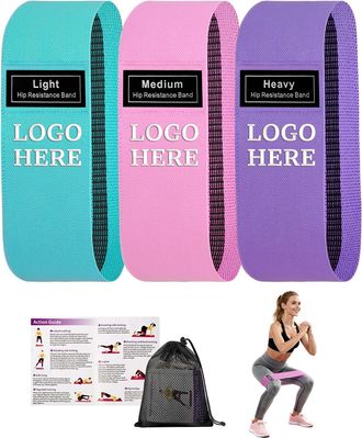 MÜKA 3er Set Personalisierte Widerstandsbänder Set Stoff Stretchbänder in 3 Stärken Yoga Resistance Bands für Krafttraining