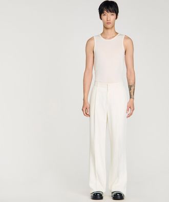 Sandro Pantalon large en viscose fluide