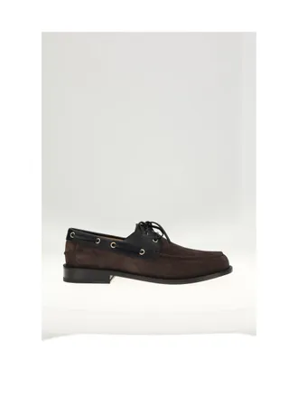 Dior Mens Boat Shoes Arcie Brown-Black Loafers Brown/black
