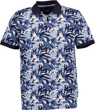 Olymp Herren Polo-Shirt blau geblümt