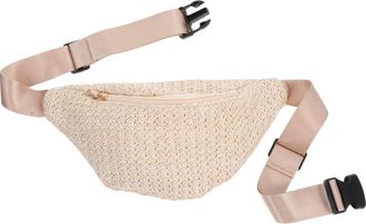 BESPORTBLE POPETPOP Kleiner Bauchtasche Geflochten Crossbody Tasche Imitation Stroh f&uuml;r Damen Outdoor Alltag Reisen Fahrrad 12.2X6.3X0.8 Zoll mit Komfortablem De