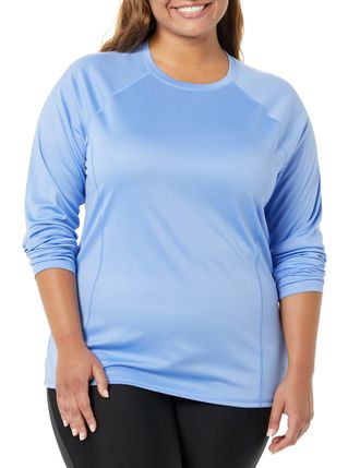 Amazon Essentials Damen Rash Guard Langarm, Hellblau, 40