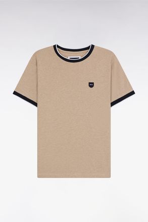 Eden Park T-shirt En Coton Stretch Beige Coupe Ajust&eacute;e