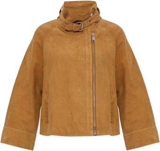 AllSaints Femme, Vestes, Brun, Taille: 38 FR Rhodes Suede Jacket