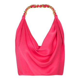 Balmain Femme, Tops, Rose, Taille: 36 FR Top dos-nu drap&eacute; en soie