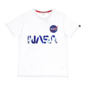 Alpha Industries Homme, Tops, Blanc, Taille: XL T-Shirt R&eacute;fl&eacute;chissant Nasa pour Homme