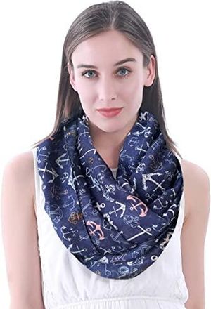Lina & Lily foulard tube imprimé ancres (Bleu)