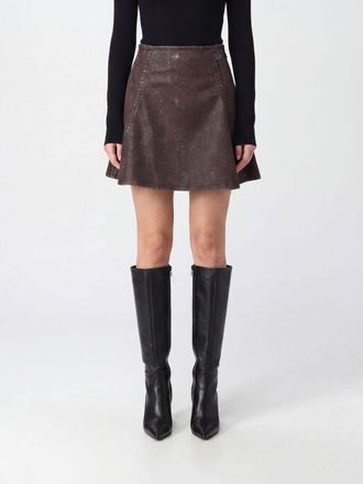Diesel Mini-jupe O-Erina &eacute;vas&eacute;e &agrave; taille haute en polyur&eacute;thane avec zip d&eacute;centr&eacute;