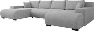 Mirjan24 Ecksofa Nojan Cord, Eckcouch Couch mit Schlaffunktion und Bettkasten, Wohnlandschaft, U-Form Sofa mit Bettfunktion, Cord-Bezug (Poso 110)