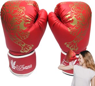 Generic Boxhandschuhe - Box-Trainingshandschuhe, Trainingshandschuhe f&uuml;r Erwachsene, professionelle Boxtrainingshandschuhe, PU-Leder, Tiger-Druck, Muay Thai-K