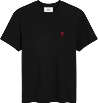 Ami Homme, Tops, Noir, Taille: S T-shirt en jersey de coton