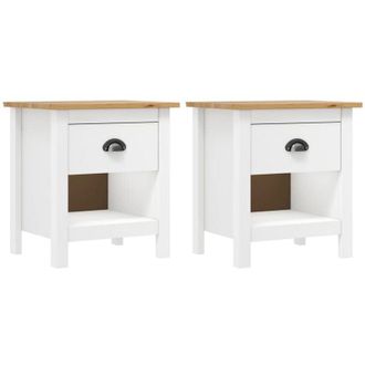 vidaXL Tables de chevet 2 pcs Hill 46x35x49,5 cm Bois de pin solide