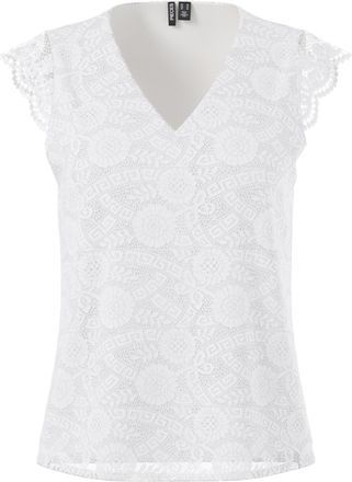 Pieces Pcolline Sl Lace V-Neck Top Noos