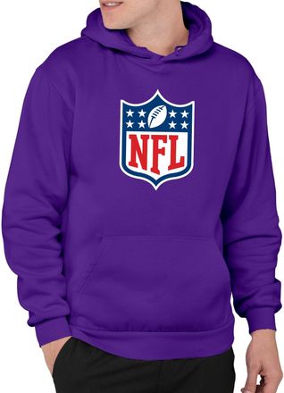 Junk Food Clothing x NFL - Shield Full Color - Unisex Adult Hoodie for Men and Women - Purple - Size Medium