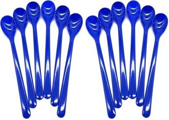 Kimmel L&ouml;ffel 18 cm Mehrzweckl&ouml;ffel Joghurtl&ouml;ffel Eisl&ouml;ffel Cocktaill&ouml;ffel 6 St&uuml;ck Mehrweg, Kunststoff, Blau (Packung mit 2)