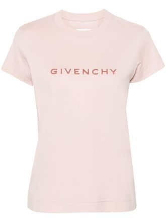 Givenchy t-shirt &agrave; logo floqu&eacute; - Rose