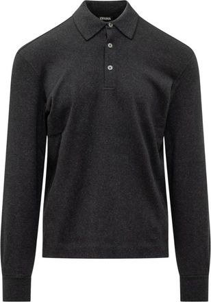 Ermenegildo Zegna Langarm Poloshirt - - Tops - Herren - Grau - M