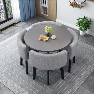 Generic Eingebauter Tisch und Stuhl. Kleiner, quadratischer runder Konferenztisch mit 4 St&uuml;hlen, for den Einsatz in Gesch&auml;ften, Besprechungen und kleinen Vera