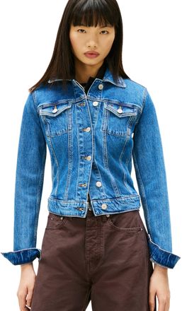 Tommy Jeans Damen Vivianne Skn Jacket Ci8132 EXT Dw0Dw22489 Trucker-Jacke, Denim (Denim Medium), XXL