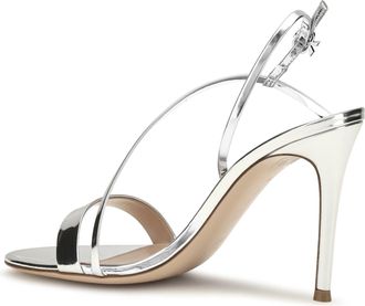 Gianvito Rossi Womens Sandals Manhattan Silver Metallic Leather Calf