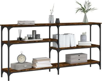 Generic Konsolentisch, Beistelltisch mit viel Stauraum, Wohnzimmertisch Tisch mit verstellbaren Beinen, Ablagetisch, Flurtisch, Holzwerkstoff(Grau Sonoma 160x