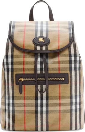 Burberry Highlands Checked Leather-trim Backpack