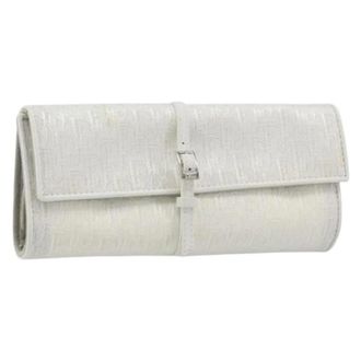 Dior Pre-owned Trotter Canvas Pouch - - Pre-owned - Damen - Wei&szlig; - ONE SIZE
