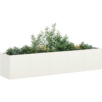vidaXL Vidaxl - Jardini&egrave;re blanc 200x40x40 cm acier lamin&eacute; &agrave; froid