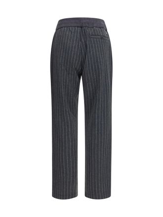 Herno Mens Pinstripe Drawstring Pants Ferro Trousers