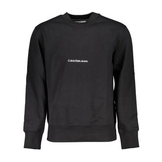 Calvin Klein Baumwoll-Sweatshirt mit Rundhalsausschnitt- Stickerei und Logo - - Sweatshirts & Hoodies - Herren - Schwarzk - XL