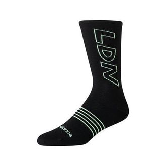 New Balance Unisex London Marathon Crew Sock in Schwarz, Polyester, Gr&ouml;&szlig;e L