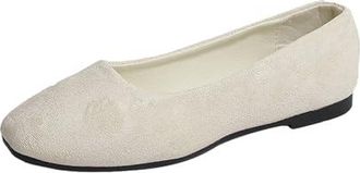 Generic Chaussures d&eacute;t&eacute; pour femme - Confortables et &eacute;l&eacute;gantes - Antid&eacute;rapantes - Couleur unie - &Agrave; enfiler - Plates - Confortables - Pour la plage, beige, 36 