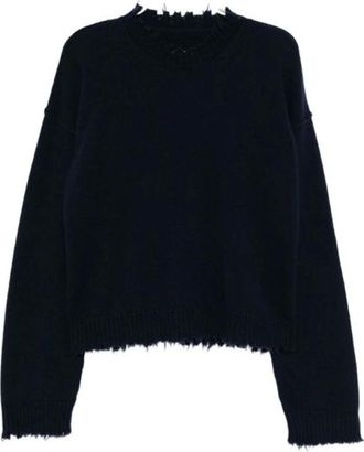 Uma Wang UMA Wang, Femme, Pulls, Bleu, Taille: 42 FR Maille Ras du Cou