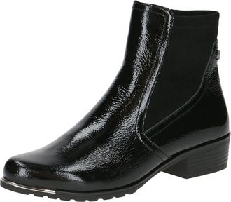 Caprice Damen Stiefeletten mit Absatz mit Rei&szlig;verschluss Spitz, Schwarz (Black Naplak), 42 EU