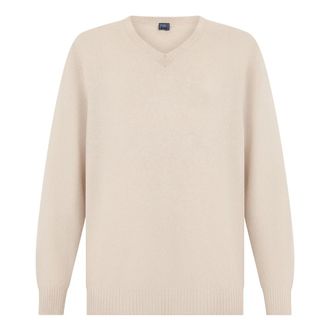 Fedeli Pull col en V - Homme - Pulls - Beige - Taille: 3XL