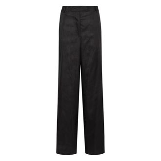 Dries Van Noten Weitgeschnittene Gestreifte Hose - - Trousers - Damen - Schwarzk - S