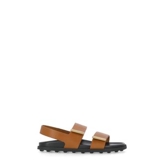 Tod's Braune Ledersandalen mit Klettverschluss - - Shoes - Damen - Braun - 37 EU
