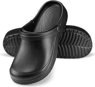 Estro & Luminara Sabot de Jardin Femme - Sabot Jardin Femme Mules Plastique Léger Gomme Chaussures Sabots Femmes Sabots de Jardin F07 (38 EU, Noir)