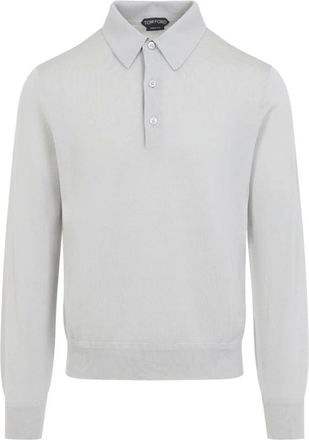 Tom Ford Polo en cachemire et soie - Homme - Pulls - Blanc - Taille: XL