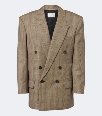 Saint Laurent Blazer en laine &agrave; motif Prince de Galles