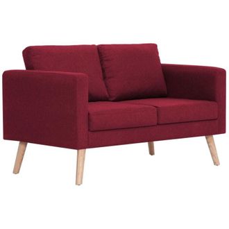 vidaXL 2-Sitzer-Sofa Stoff Weinrot Vidaxl