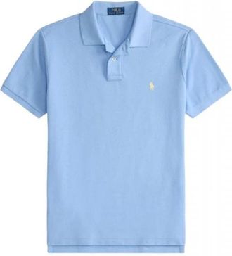Ralph Lauren Homme, Tops, Bleu, Taille: M Custom Slim Fit Mesh Polo